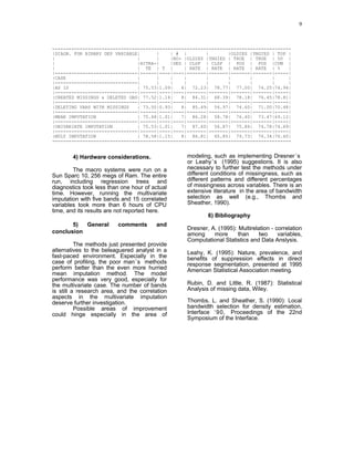 Poor man's missing value imputation | DOC