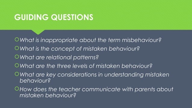 Mistaken behavior challenging behavior | PPT