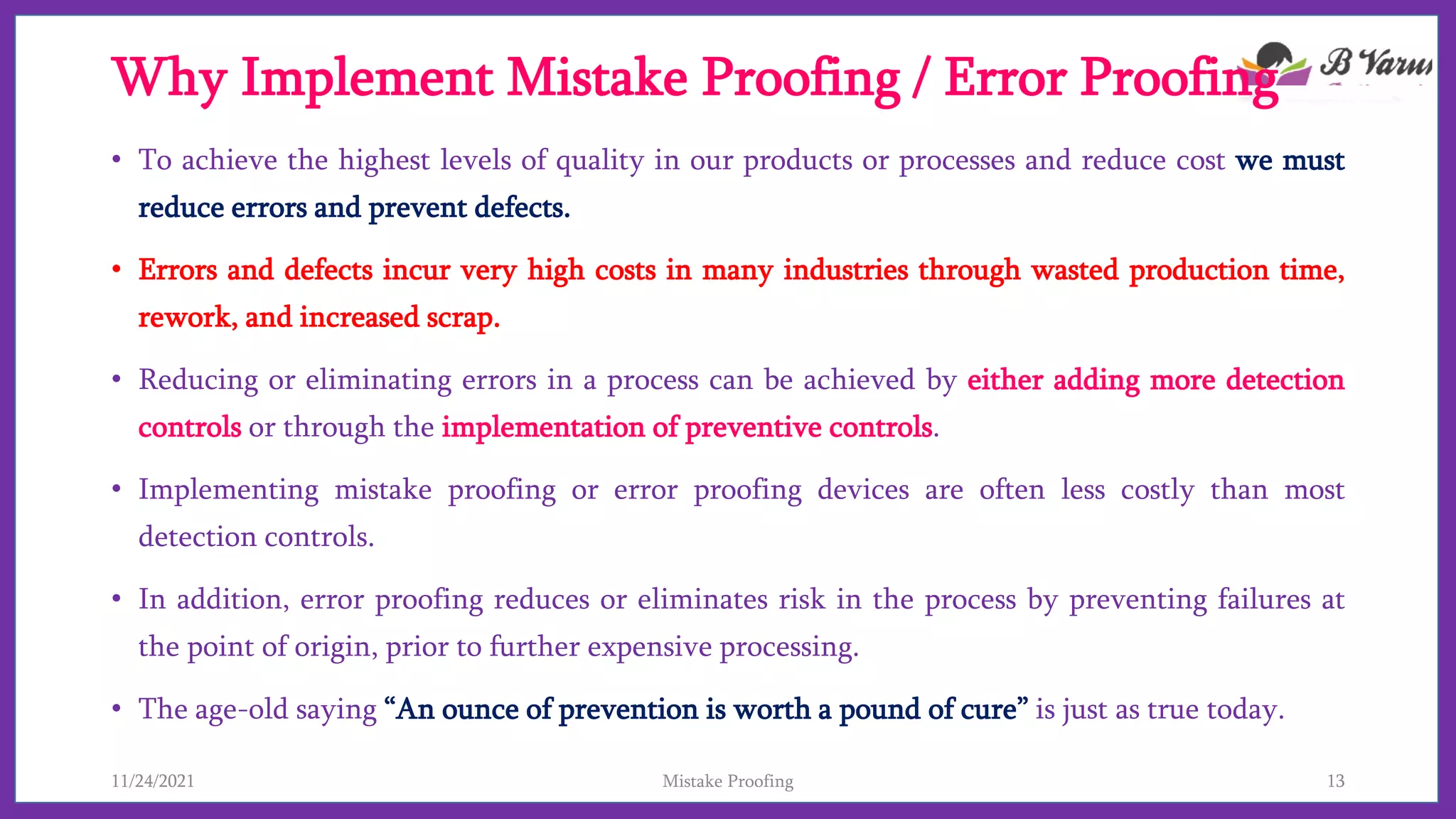Mistake proofing | PDF