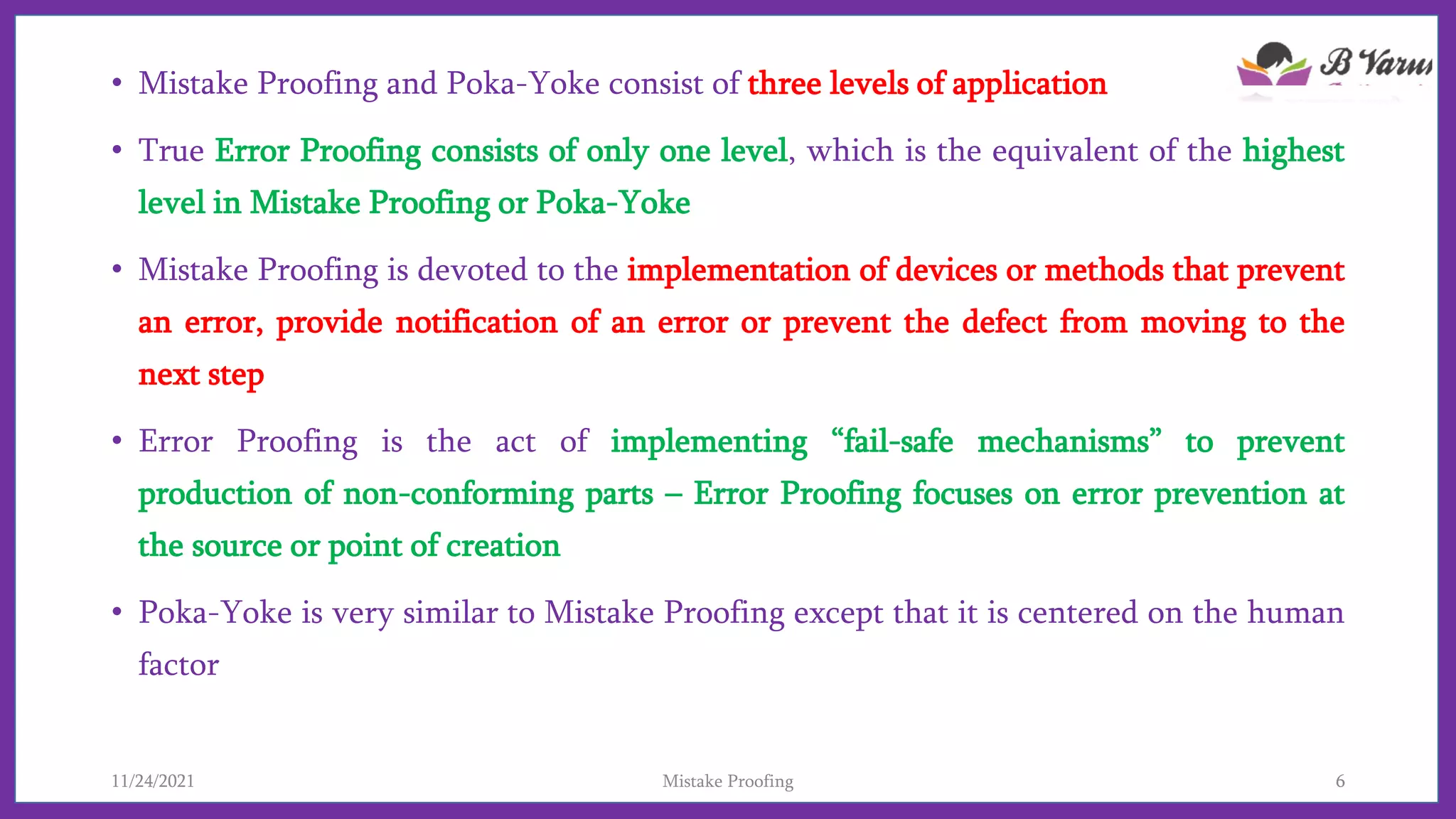 Mistake proofing | PDF