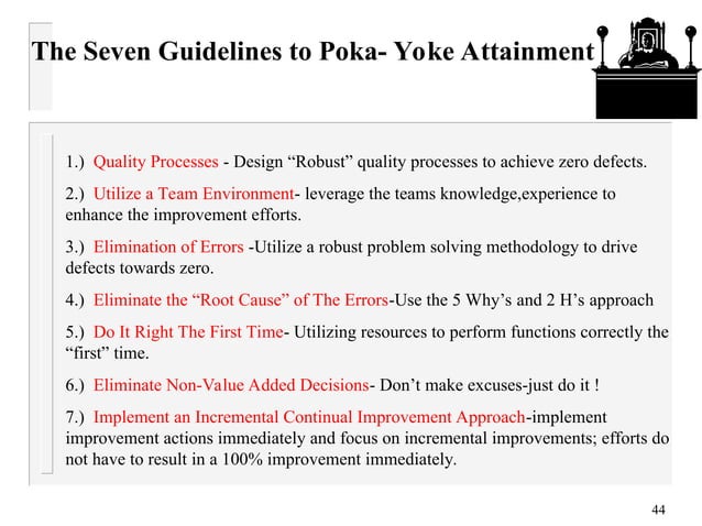 Mistake Proofing and Poka-Yoke process improvement | PPT