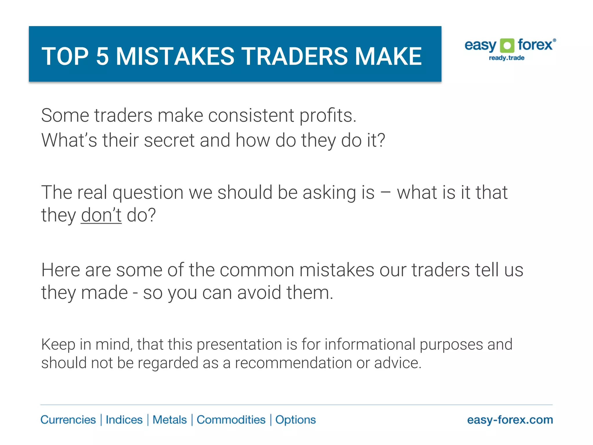 Mistakes Traders Make 2015 Ppt