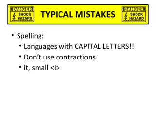 Mistakes writing languages | PPT