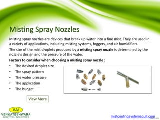 Mist And Fogger Cooling System in Gulf For Animals, poultry, Livestock ...