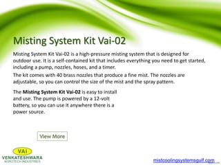 Leading Misting and Mist Cooling System in Gulf -Manufacturers ...