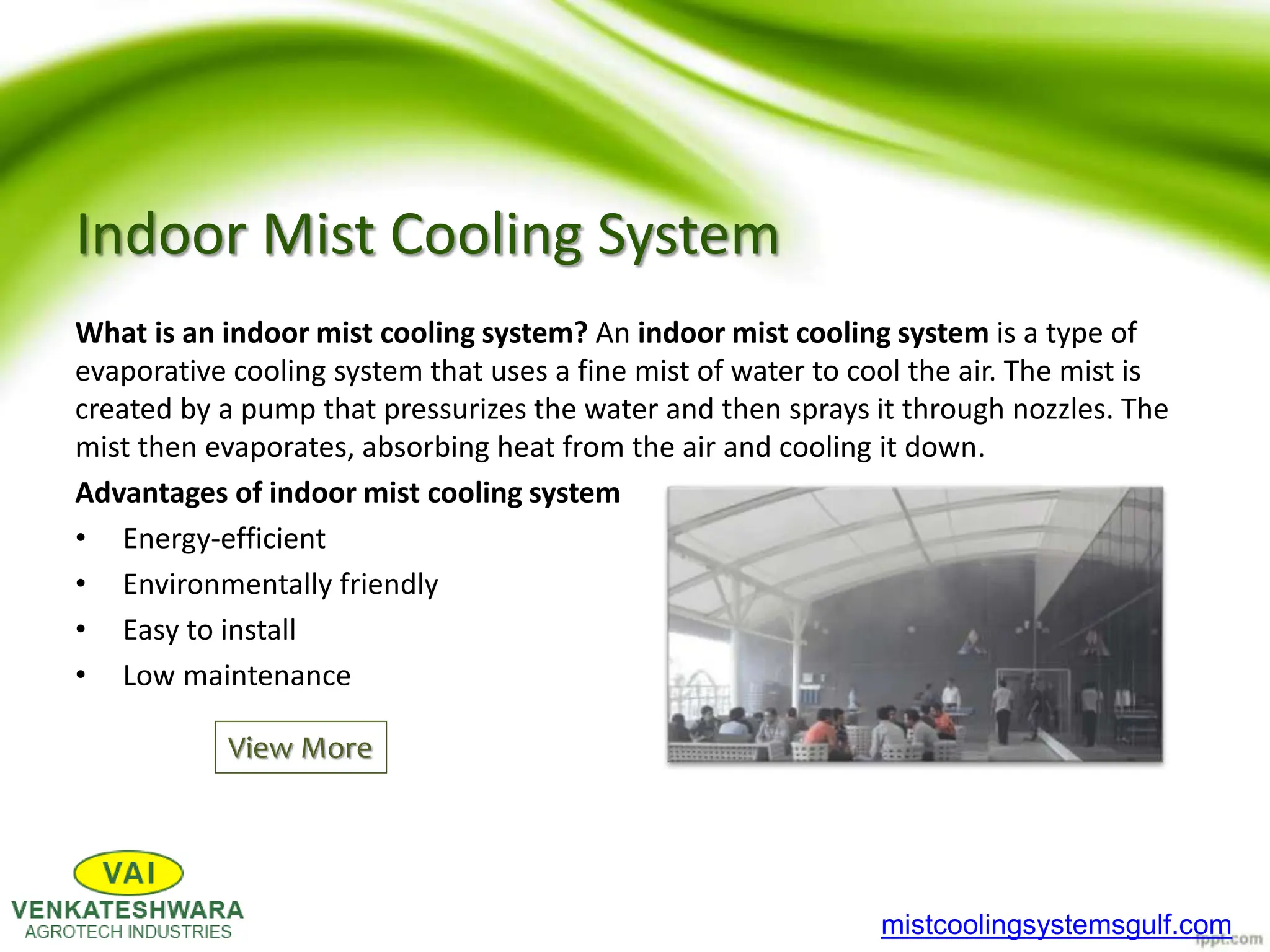 Mist Cooling & Fogging System Company in Egypt | PPTX