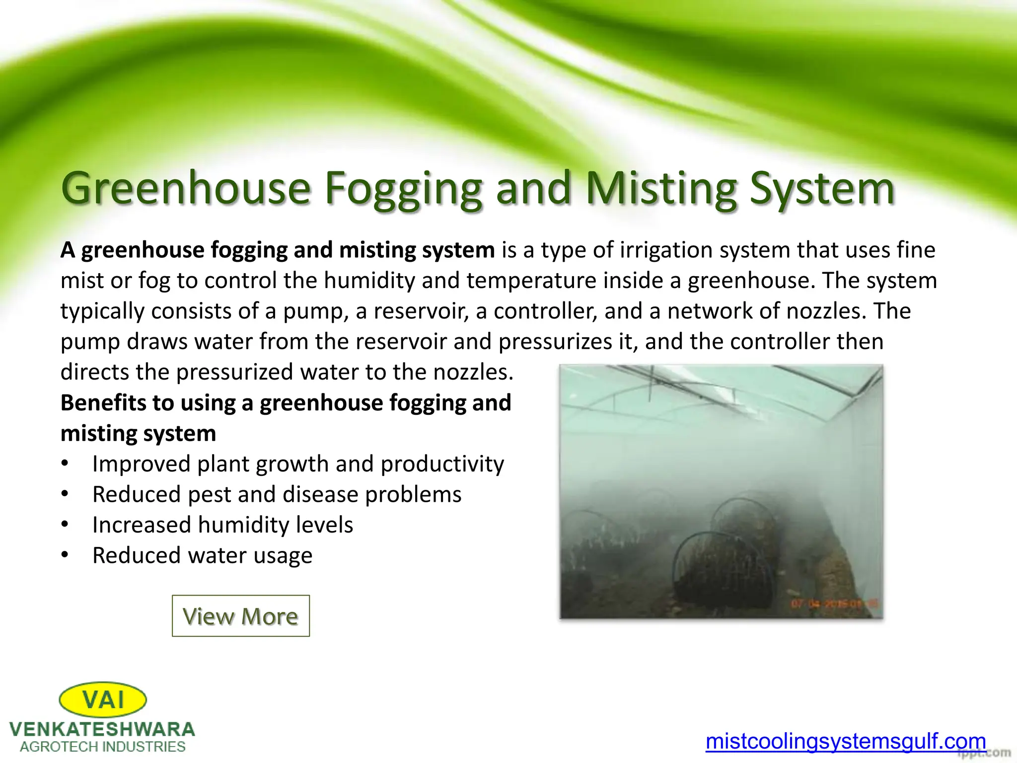 Mist Cooling & Fogging System Company in Syria | PPTX