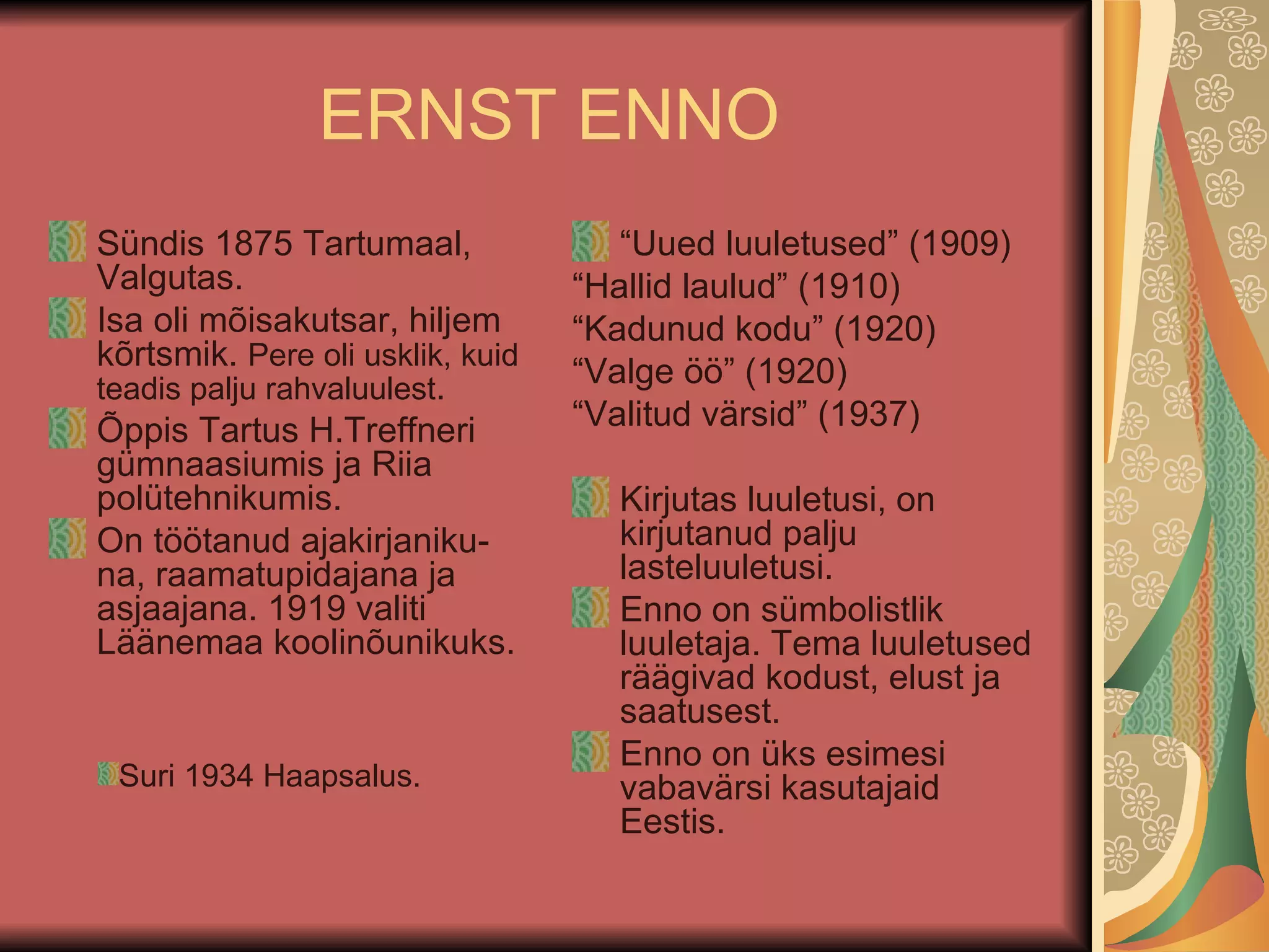 Mõistekaart luuletuse kohta | PPT