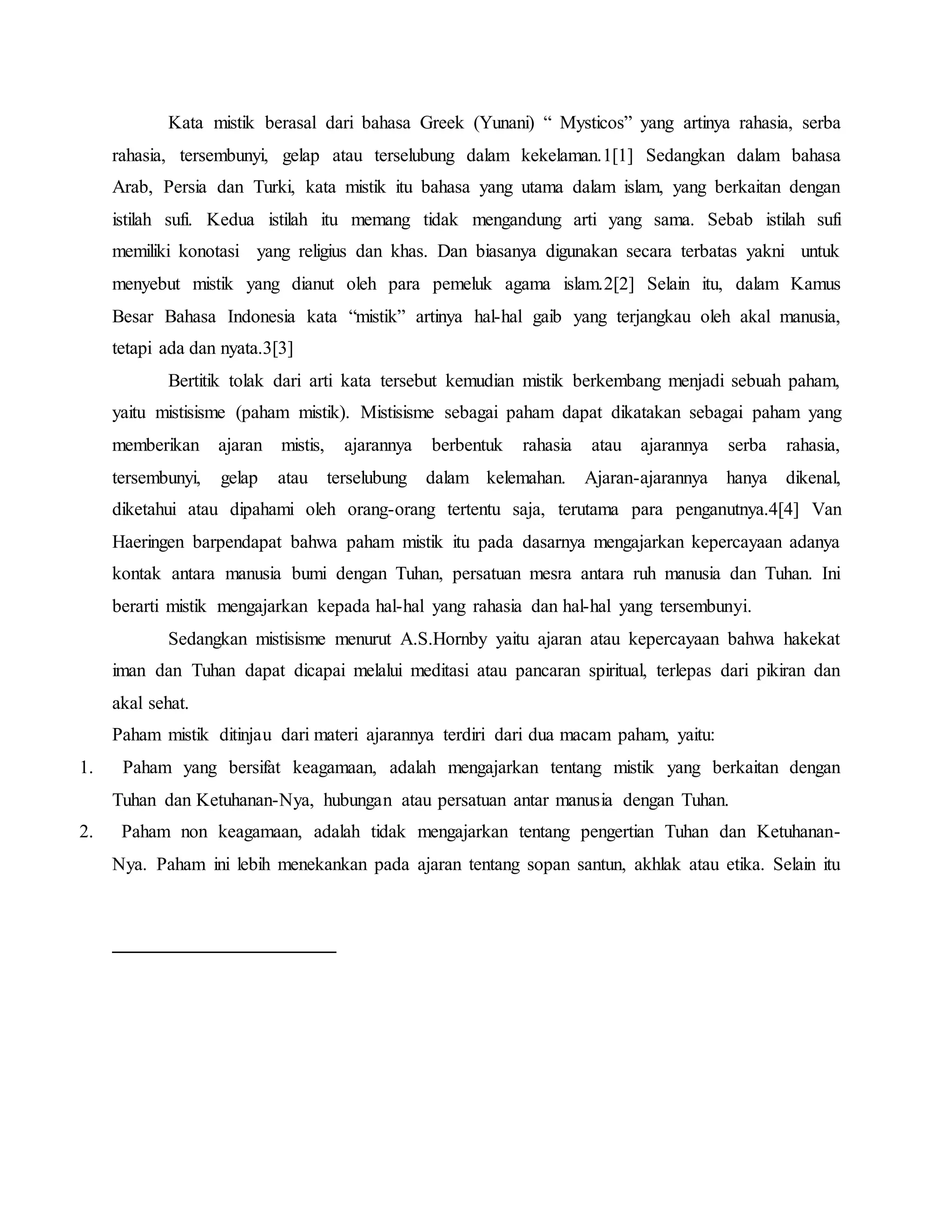 Mistik Jawa dalam Islam Kebatinan | DOCX