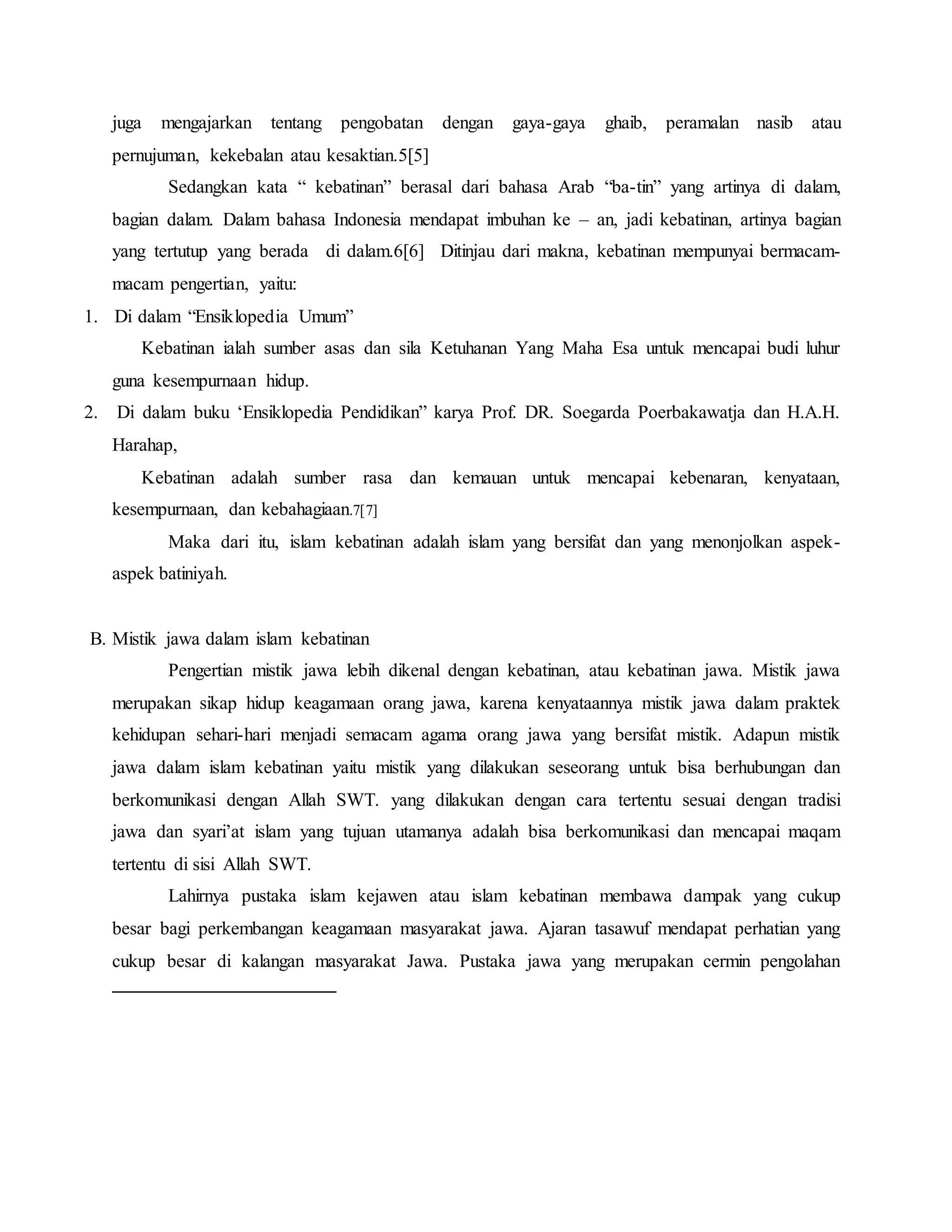 Mistik Jawa dalam Islam Kebatinan | DOCX