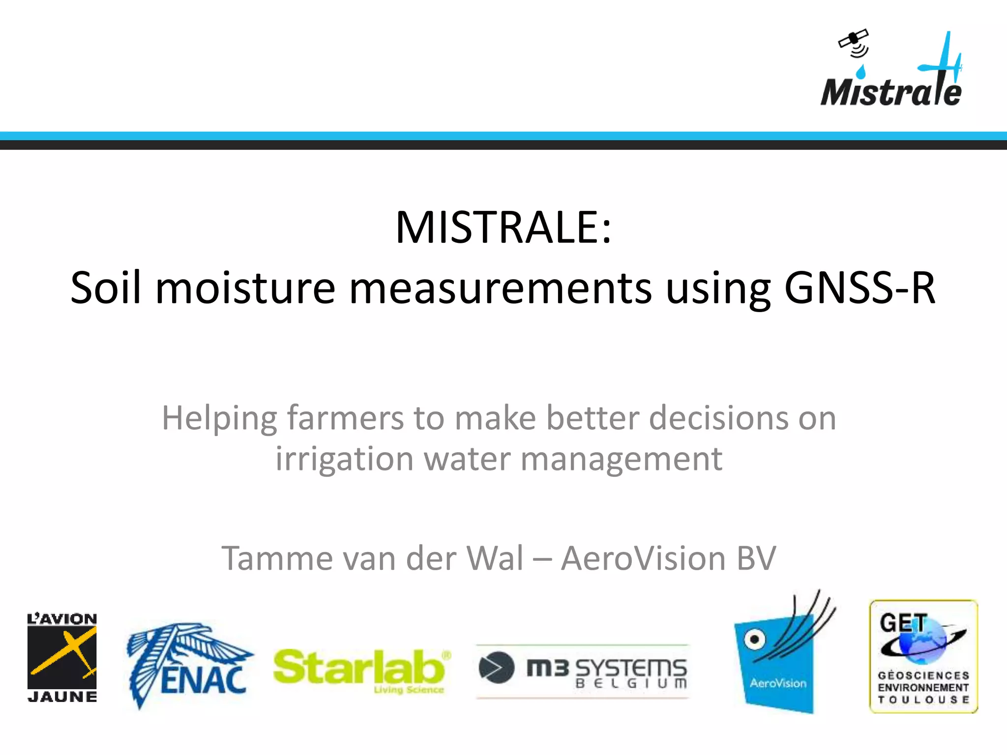 The GNSS-R soil moisture mapping drone: Helping farmers to make better ...