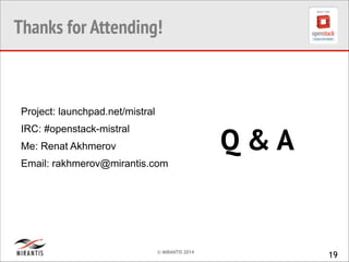 Mistral OpenStack Meetup Feb 5 | PDF | Cloud Computing | Internet