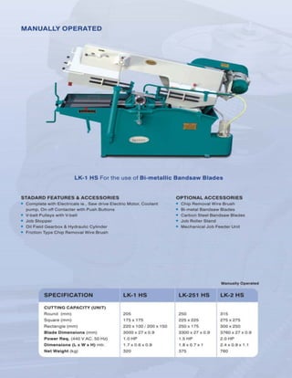 Laxman Kadva & Sons Pvt Ltd., Surendranagar, Bandsaw Machines | PDF
