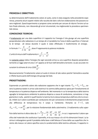 Misura della costante solare | DOC | Indoor Environmental Quality ...