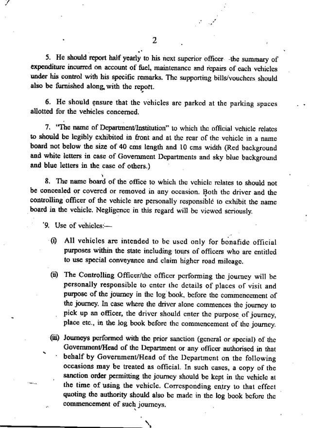 Misuse of Kerala Government Vehicles- Action initiated | PDF