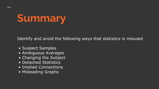 Misuses of statistics | PPT