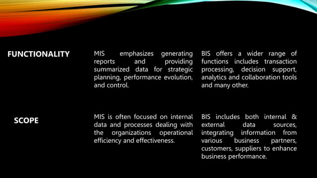 MIS VS BIS-3.pptx | Information Services Industry | Industries