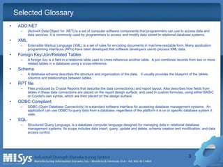 MISys Manufacturing Custom Reporting Overview | PPT