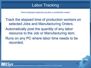 MISys Manufacturing and Sage 300 ERP Overview | PPT