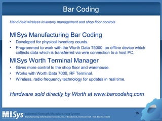 MISys Manufacturing and Sage 300 ERP Overview | PPT