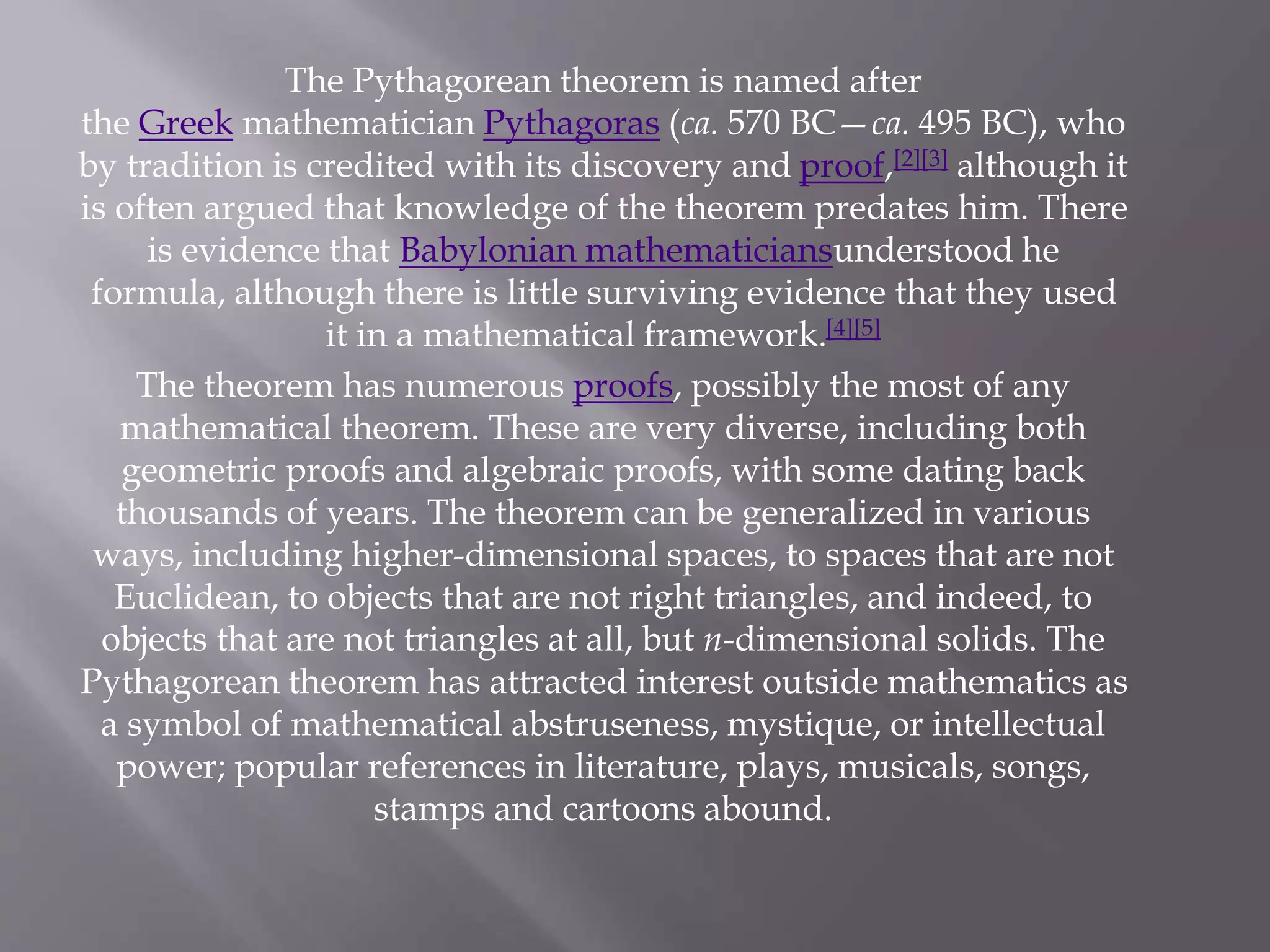 phythagoras theorem | PPTX
