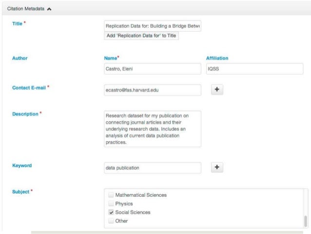 Data Publishing Workflows with Dataverse