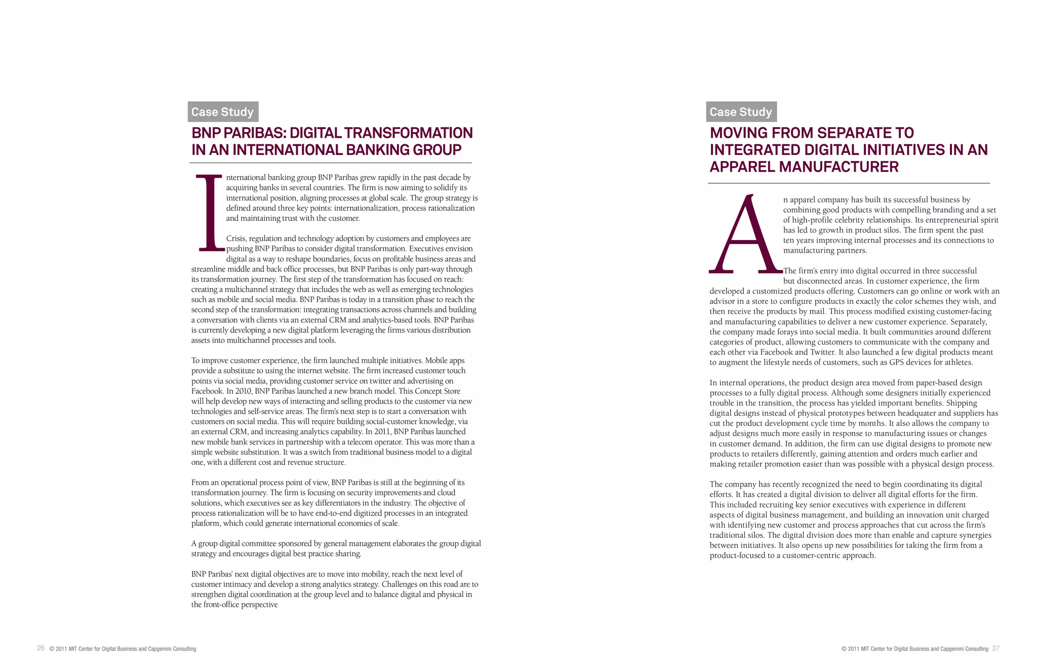 Mit digital transformation a roadmap for billion $ companies 2011 | PDF