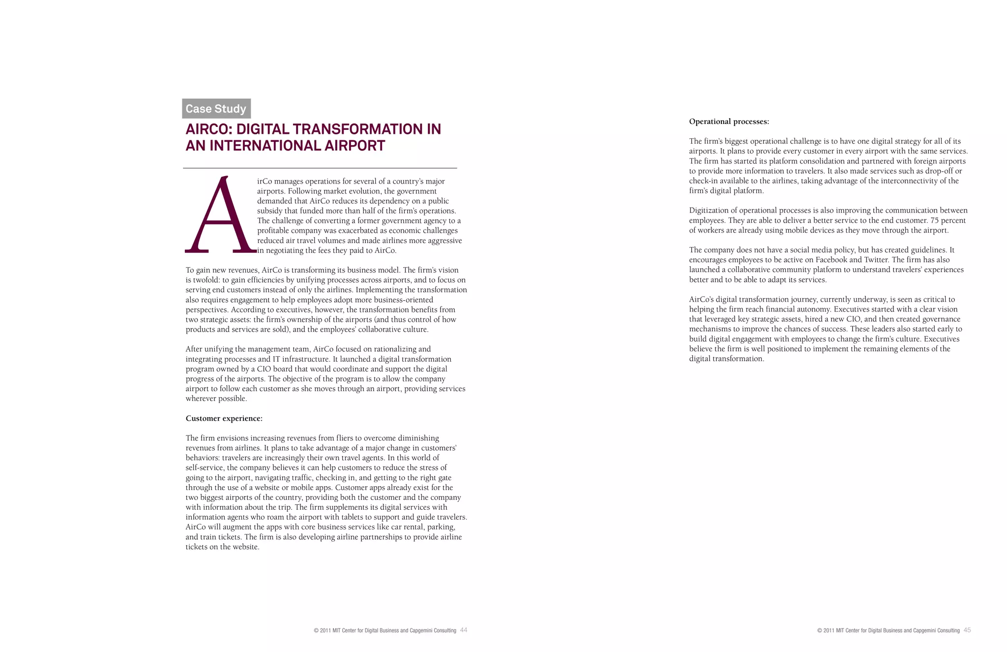 Mit digital transformation a roadmap for billion $ companies 2011 | PDF
