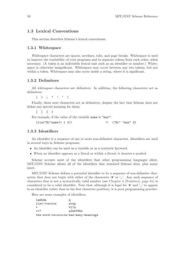 Mit gnu scheme reference manual
