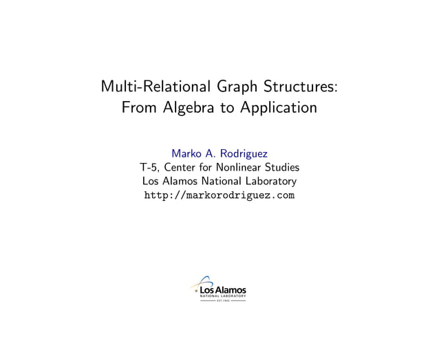 Multi-Relational Graph Structures: From Algebra to Application | PDF | Internet | Computing