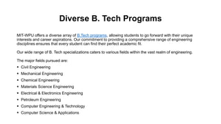 A Deep Dive into MIT-WPU Pune's B.Tech Programs | PPTX | Civil Engineering Industry | Industries