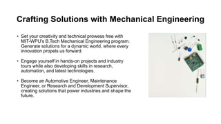 A Deep Dive into MIT-WPU Pune's B.Tech Programs | PPTX | Civil Engineering Industry | Industries