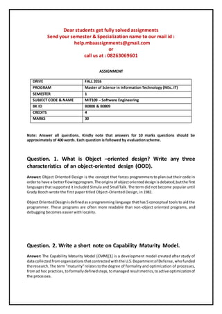 Mit109 – software engineering | PDF