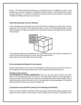 Mit401 data warehousing and data mining | PDF