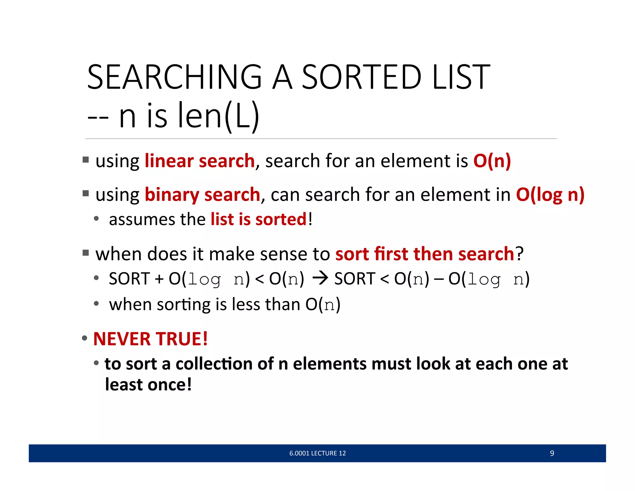 Searching/Sorting algorithms | PPT Searching/Sorting algorithms | PPT