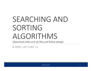 Searching/Sorting algorithms | PPT