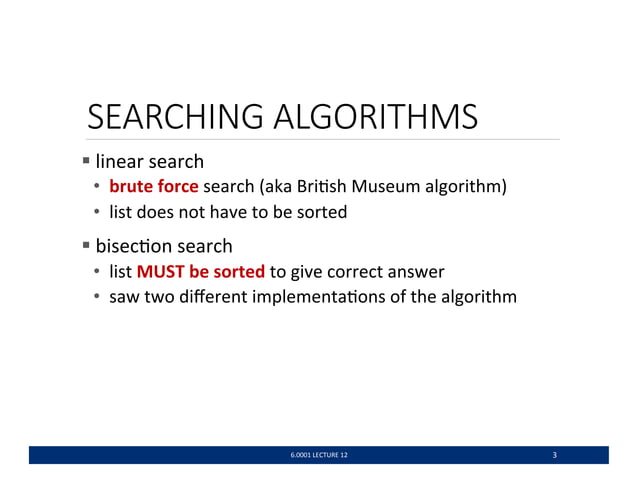 Searching/Sorting algorithms | PPT