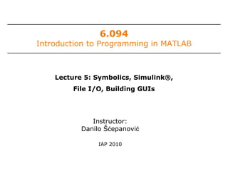 Mit6 094 iap10_lec05 | PPT