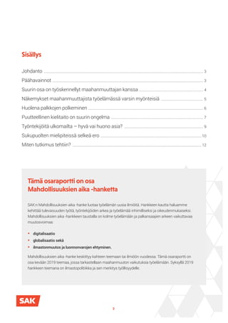 Mitä mieltä maahanmuutosta? SAK:n jäsentutkimuksen 2019 osaraportti | PDF