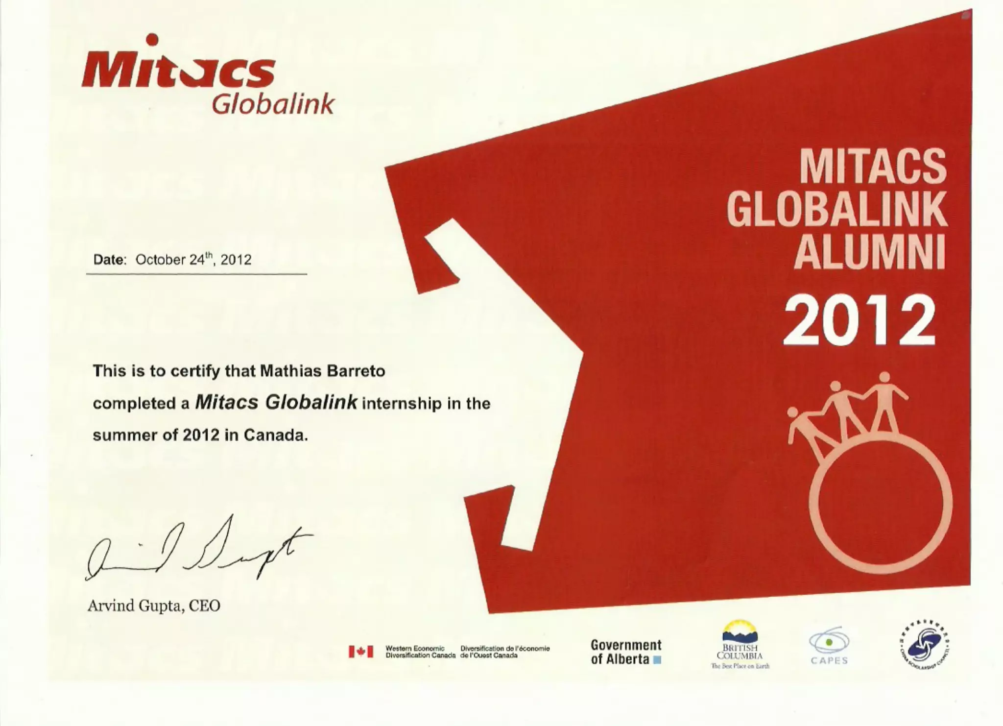 Mitacs globalink certificate | PDF