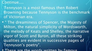 Tennyson and Browning | PPTX