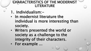 Modernist Literature | PPTX | Poetry | Books and Literature