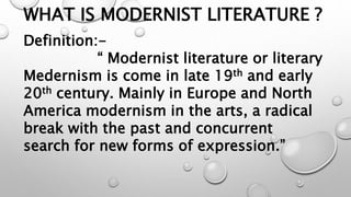 American Modernism In Literature