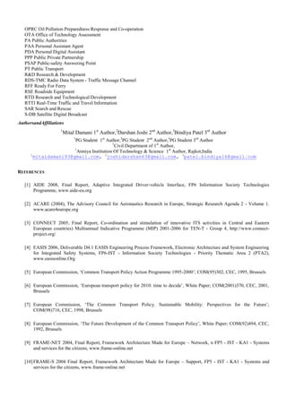 Research summary on ITS in Europe | PDF