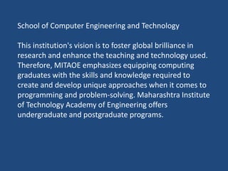 MITAOE Offers The Best Engineering Courses In India | PPT