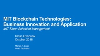 MIT Blockchain Class - Intro and Overview | PPTX
