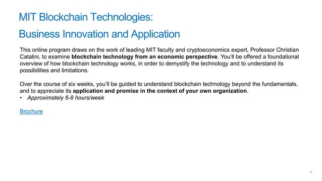 MIT Blockchain Class - Intro and Overview | PPTX