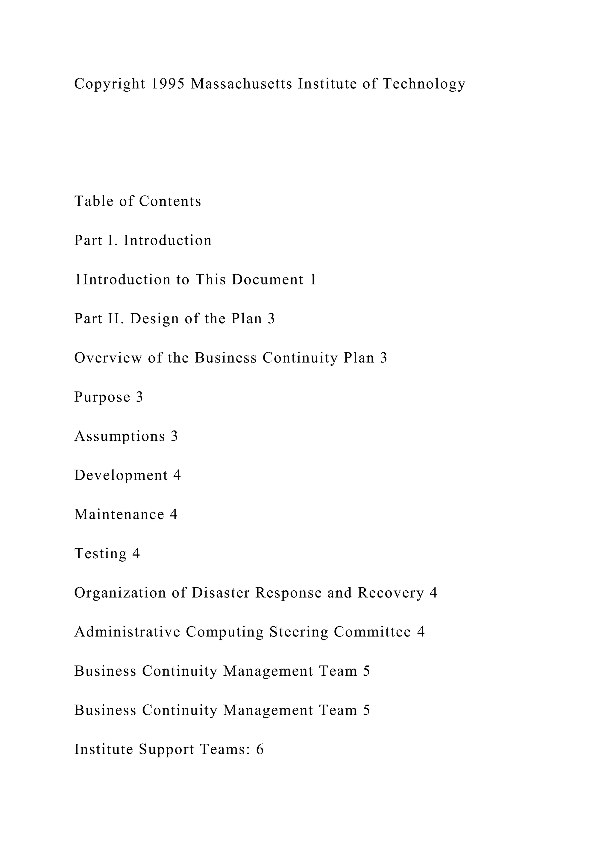 MIT BUSINESS CONTINUITY PLAN This is an external rele.docx