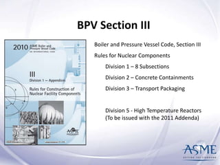 ASME Code and Quality assurance for construction of nuclear ...