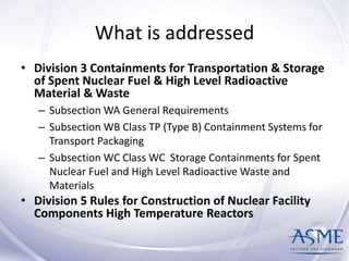 ASME Code and Quality assurance for construction of nuclear ...